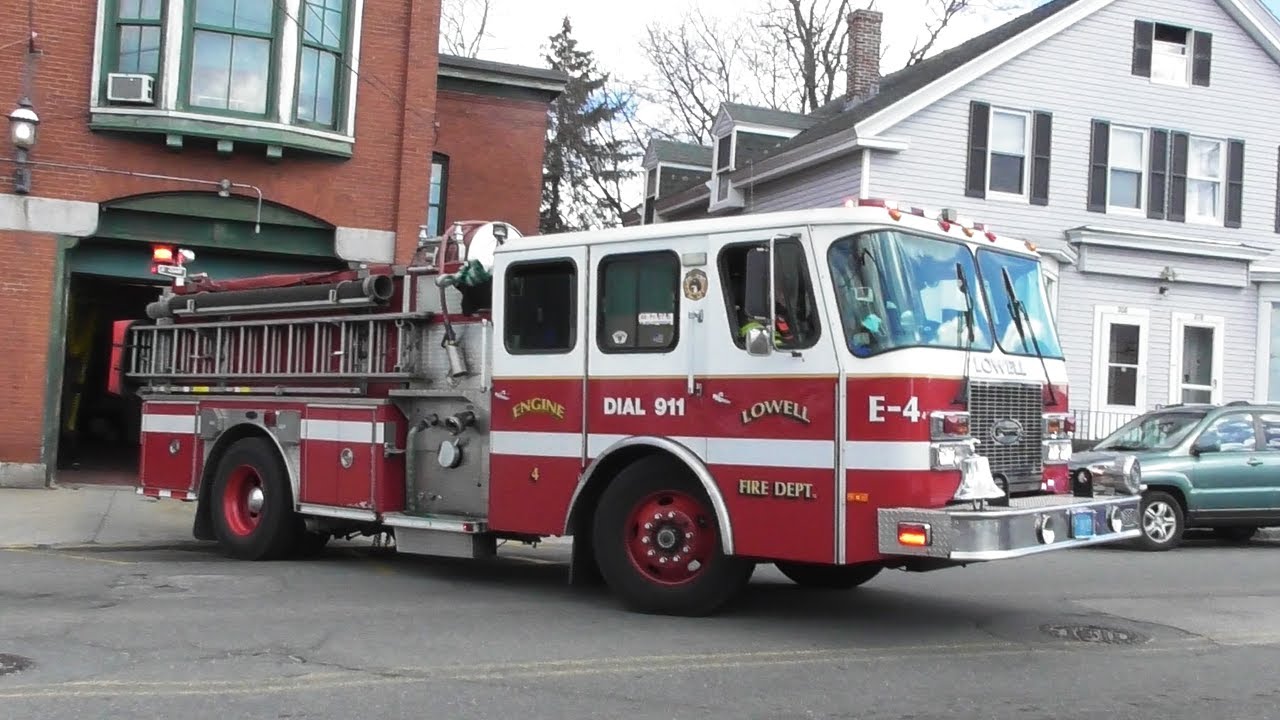 Lowell, MA Fire Department Engine 4 Responding - YouTube
