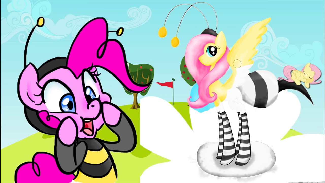 MLP BEES Pinkie Pie And Fluttershy - My Little Pony Coloring Book Video ...