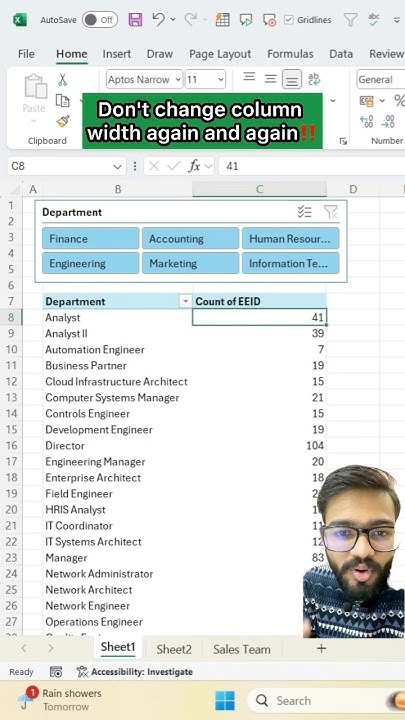 Don't Change Column width in Pivot‼️Instead Use Amazing Trick #excel #exceltricks #exceltips # ...