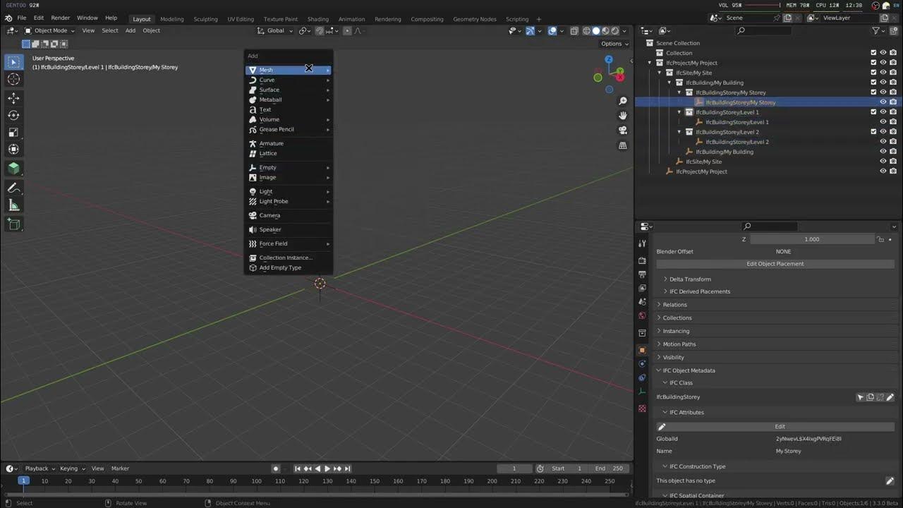Managing building storeys in IFC with the BlenderBIM Add-on - YouTube