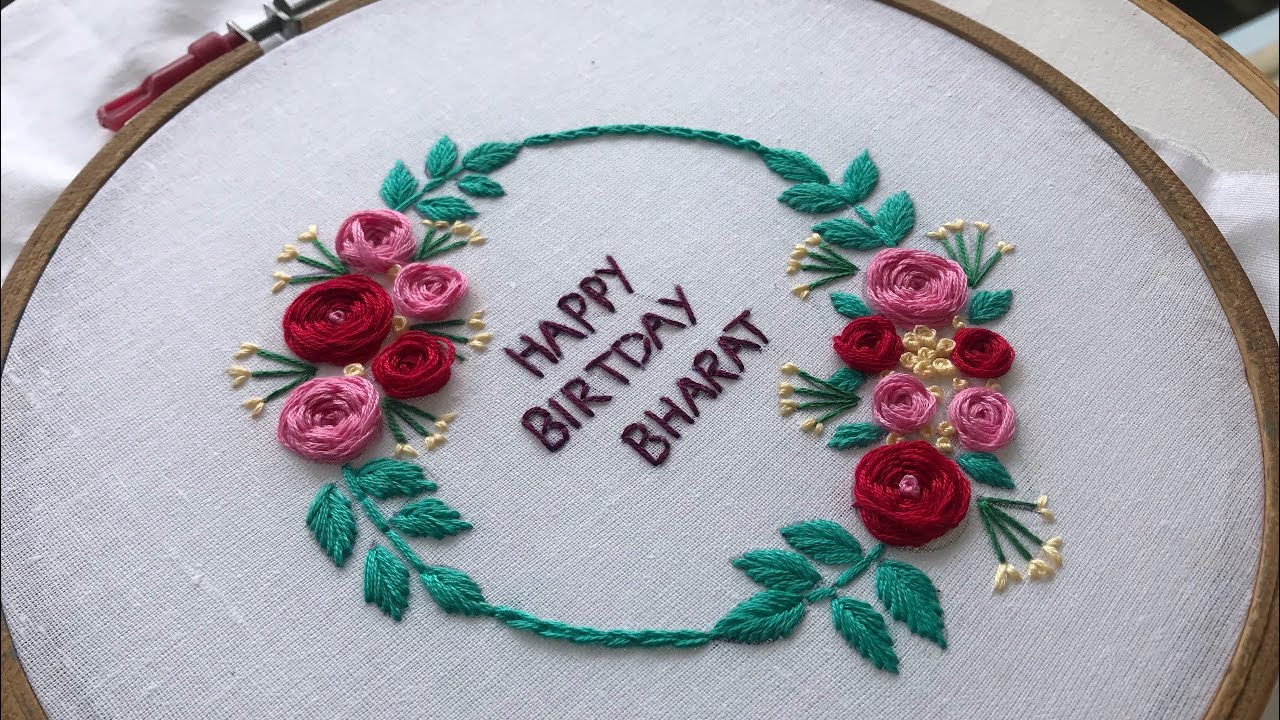 Easy Happy Birthday Embroidery Hoop #easyhandembroidery #handembroidery ...