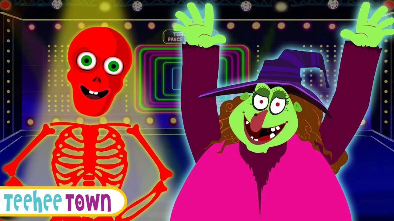 Skeleton Halloween Dance Party + Spooky Scary Songs By Teehee Town ...