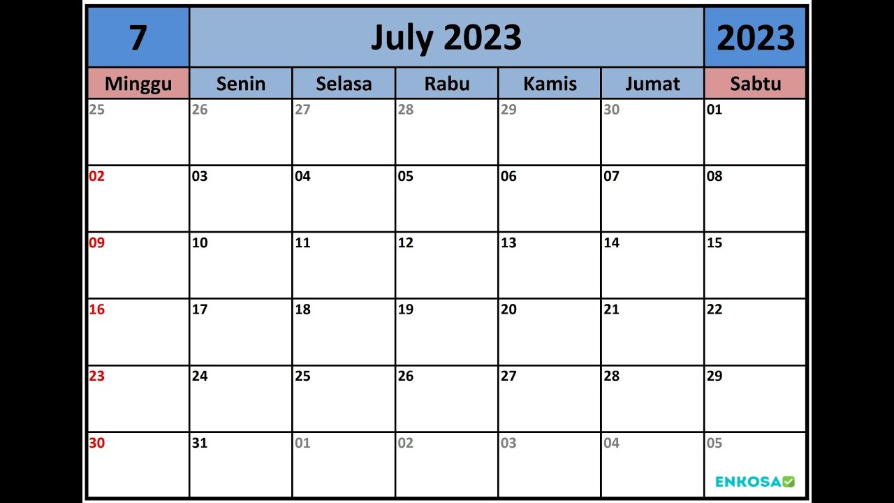 Download Kalender Planner Juli 2023 PDF - YouTube
