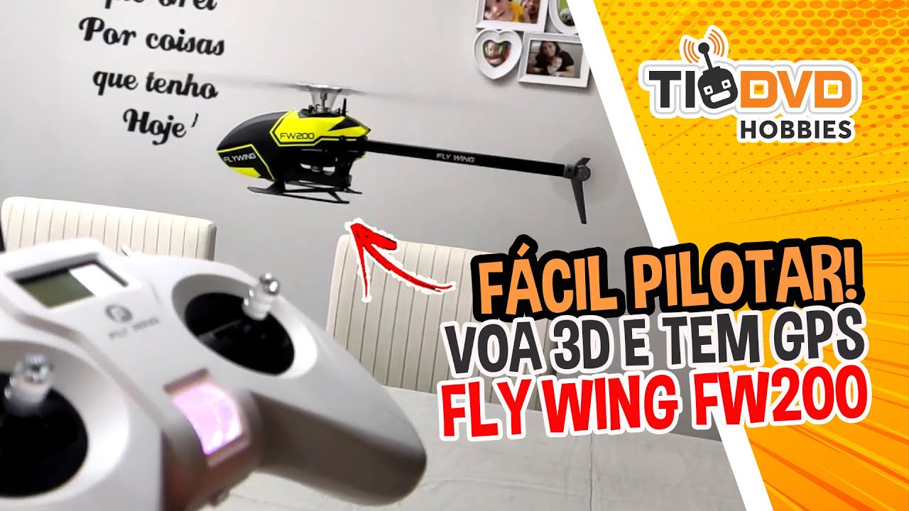 FLY WING FW200 HELICÓPTERO COM GPS! FÁCIL DE PILOTAR VOA IGUAL DRONE 3D ...