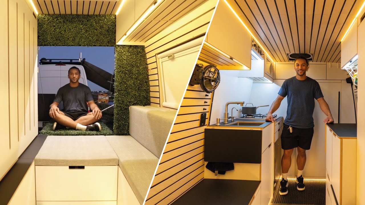 AESTHETIC yet FUNCTIONAL luxury VAN CONVERSION w/ awesome MURPHY BED ...