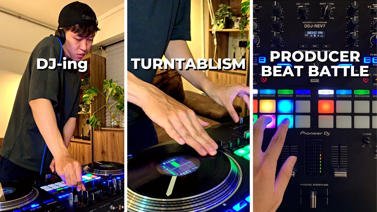 DJ-ing vs Turntablism vs Beat Battle on The DDJ-REV7 - YouTube