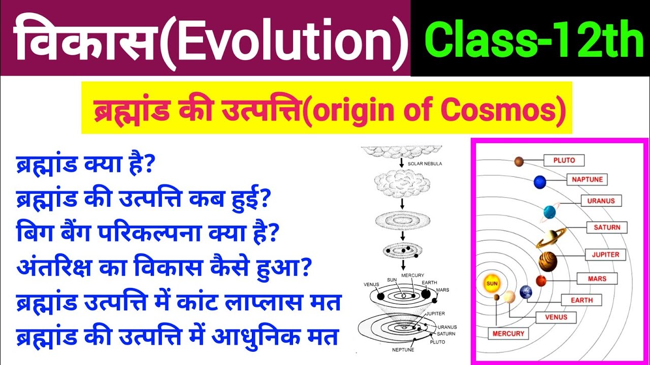 ब्रह्मांड का उद्भव (origin of Cosmos) | evolution class 12 biology ...