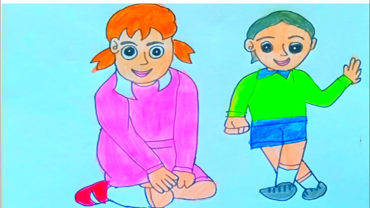 Easy to draw Doraemon Family Shizuka and Dekisugi pictures. - YouTube