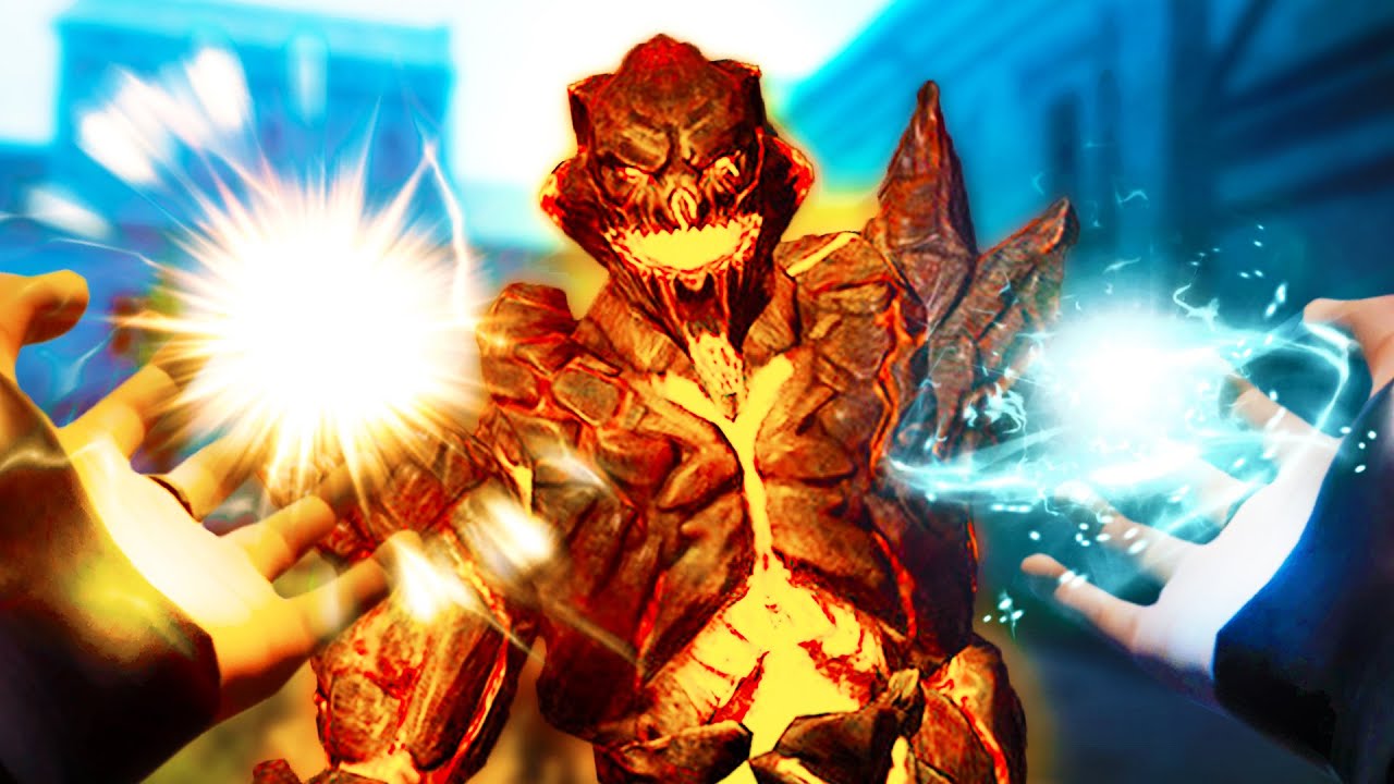 I COMBINED FIRE AND ICE INTO THIS DEMON GOLEM!!?! Battle Sorcerers VR ...