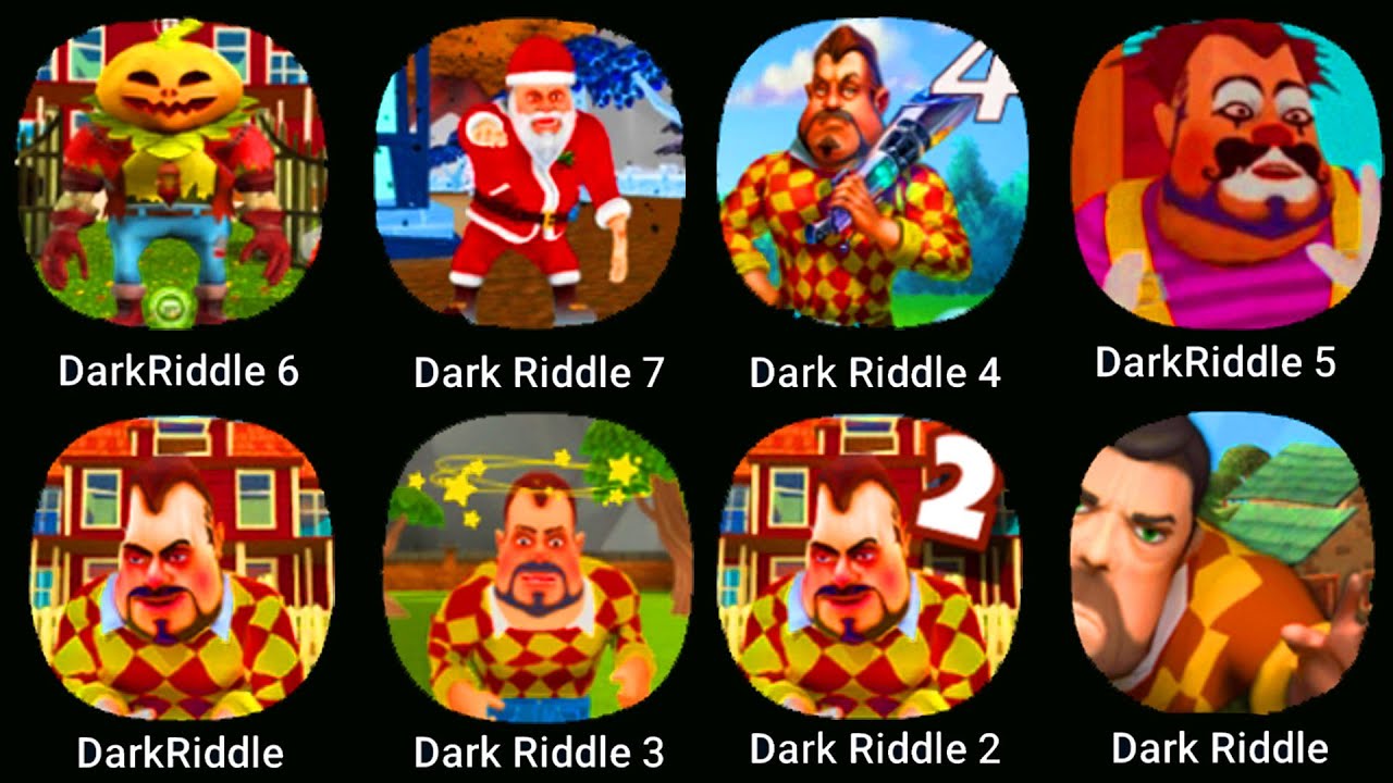 Hello Neighbor 3 vs Dark Riddle 4 vs Dark Riddle Classic vs Dark Riddle ...