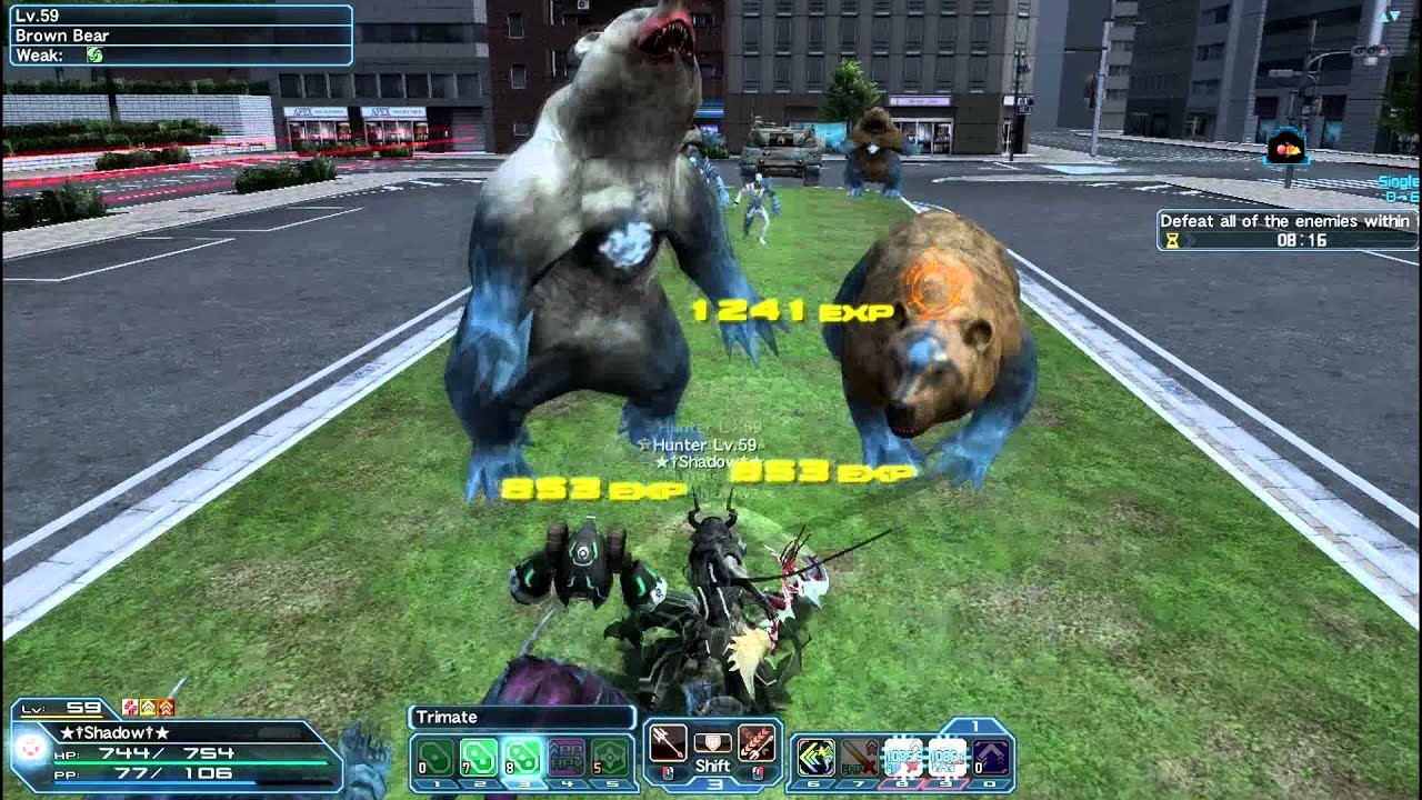 PSO2 Power Leveling from Hunter 58 to 66 - YouTube