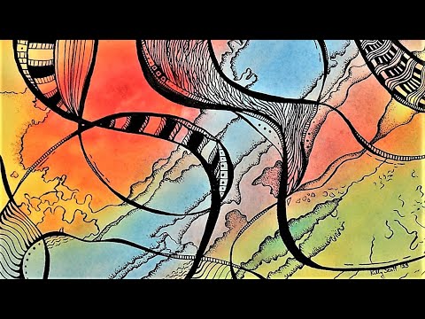 Creating an intuitive mixed media watercolor and ink painting with a ...