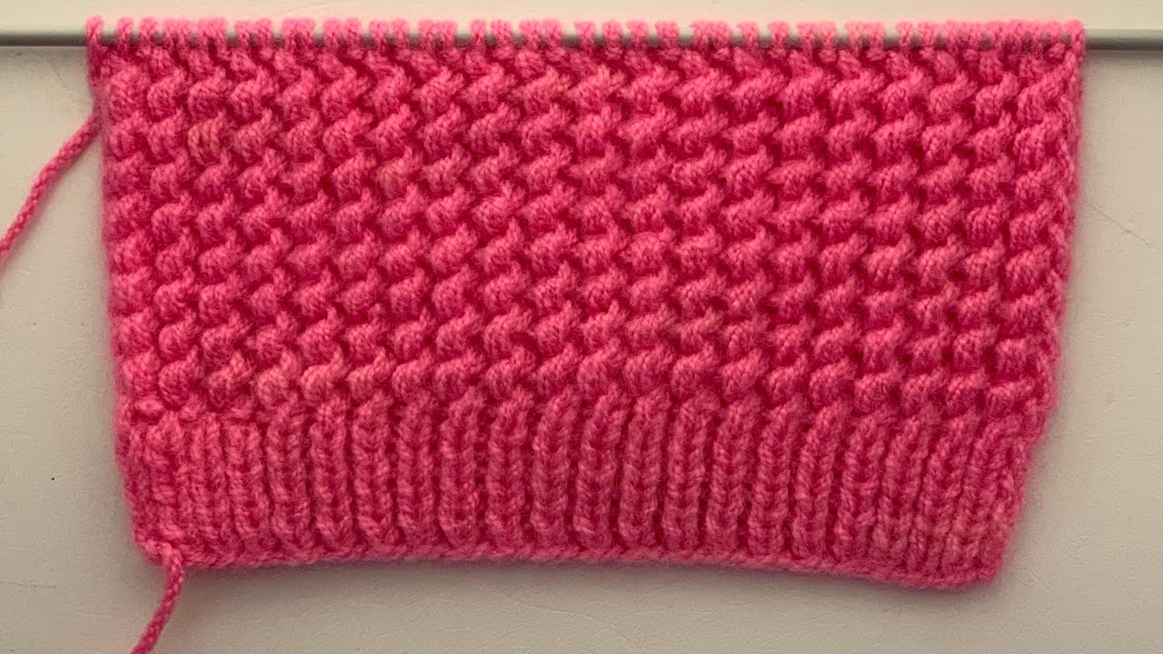 Two Rows Repeat Knitting Pattern/Very Easy Knitting Design - YouTube