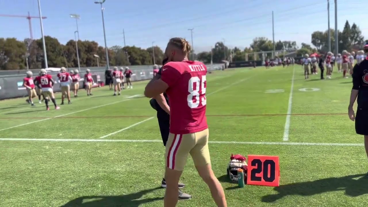 George Kittle works catch position with 49ers TE coach Brian Fleury ...