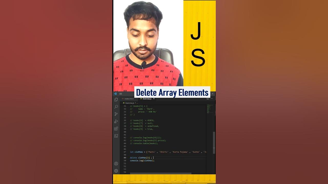 Delete Array Elements In Javascript Youtube
