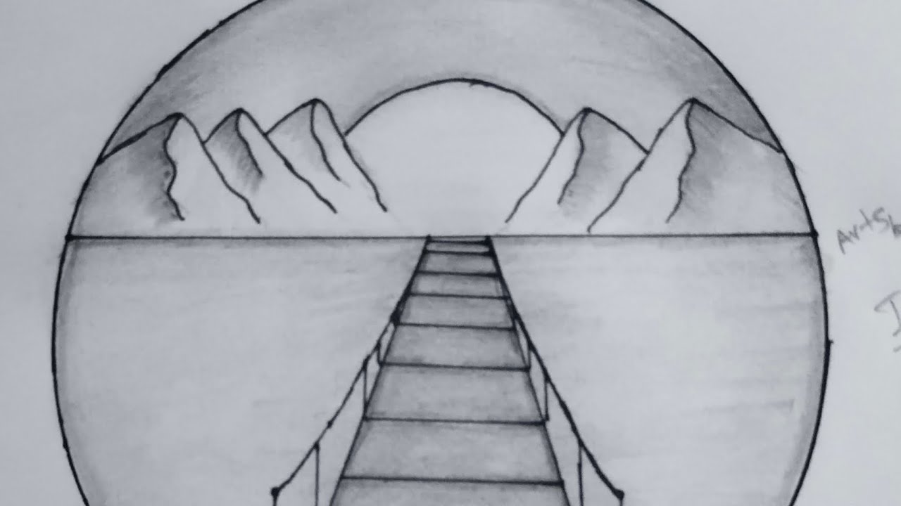 How to draw Easy landscape - YouTube