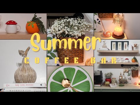 🌿*NEW*🌿 SUMMER COFFEE BAR DECORATE WITH ME 2024| SUMMER COFFEE BAR ...