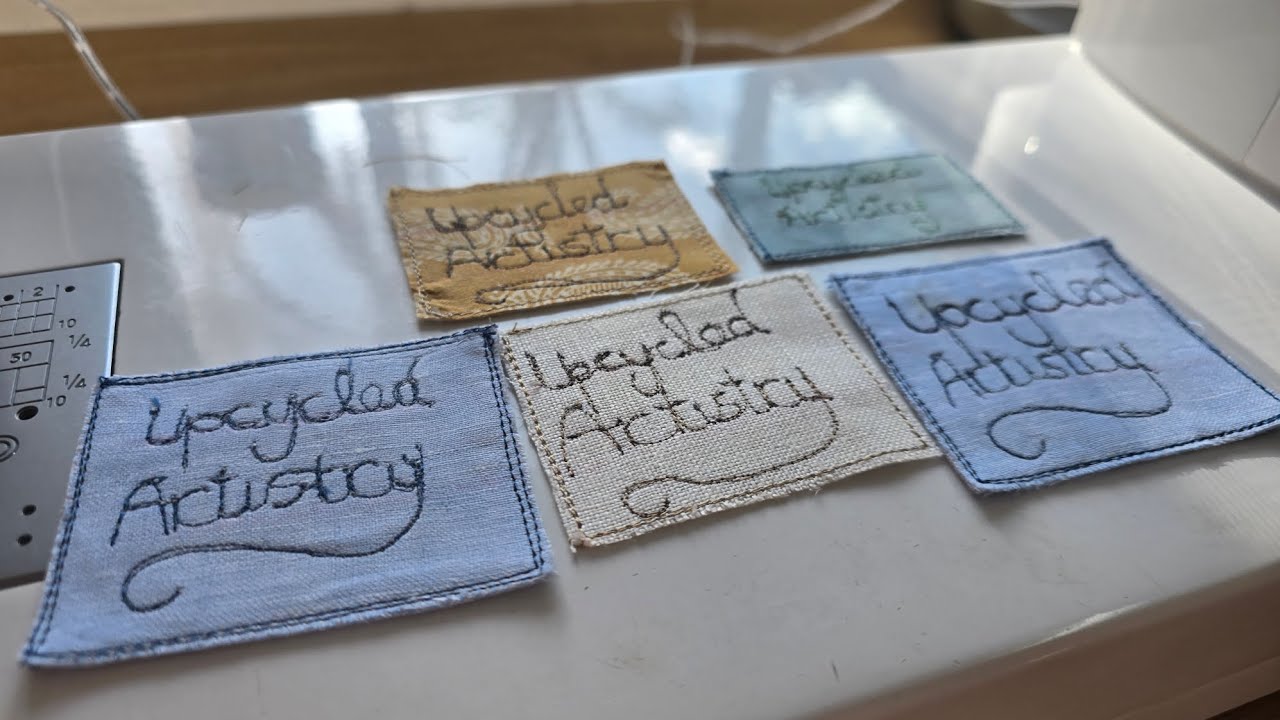 Easy upcycled labels from fabric scraps - YouTube