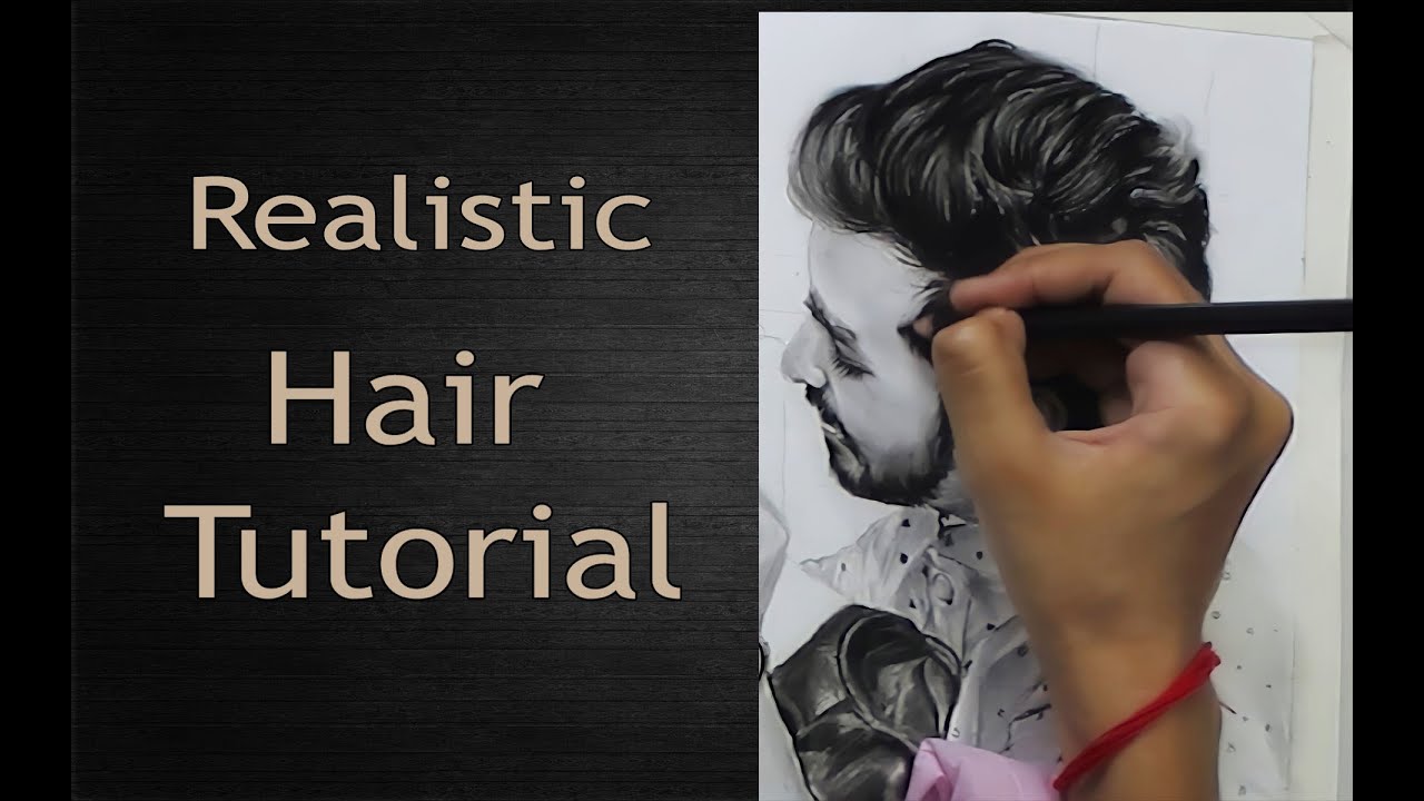 How to draw realistic hair||Tutorial for beginners - YouTube