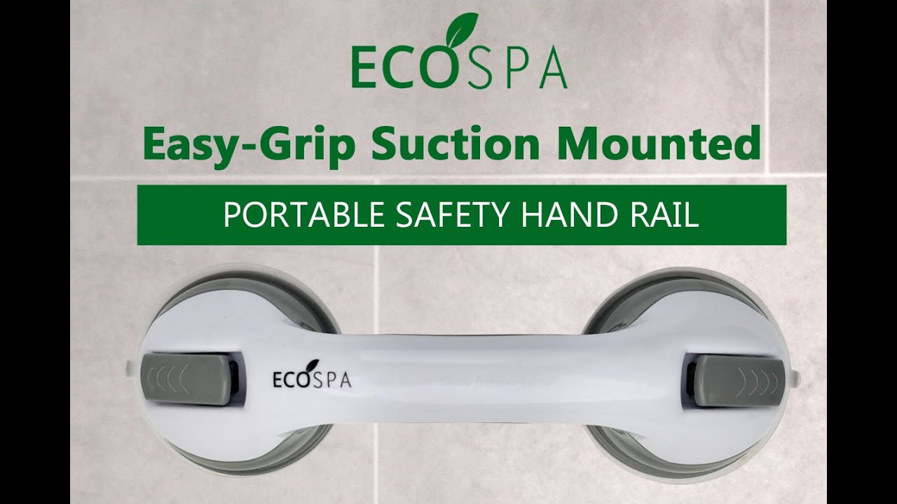 ECOSPA Easy Grip Suction Mounted Safety Handle Grip Bar - YouTube