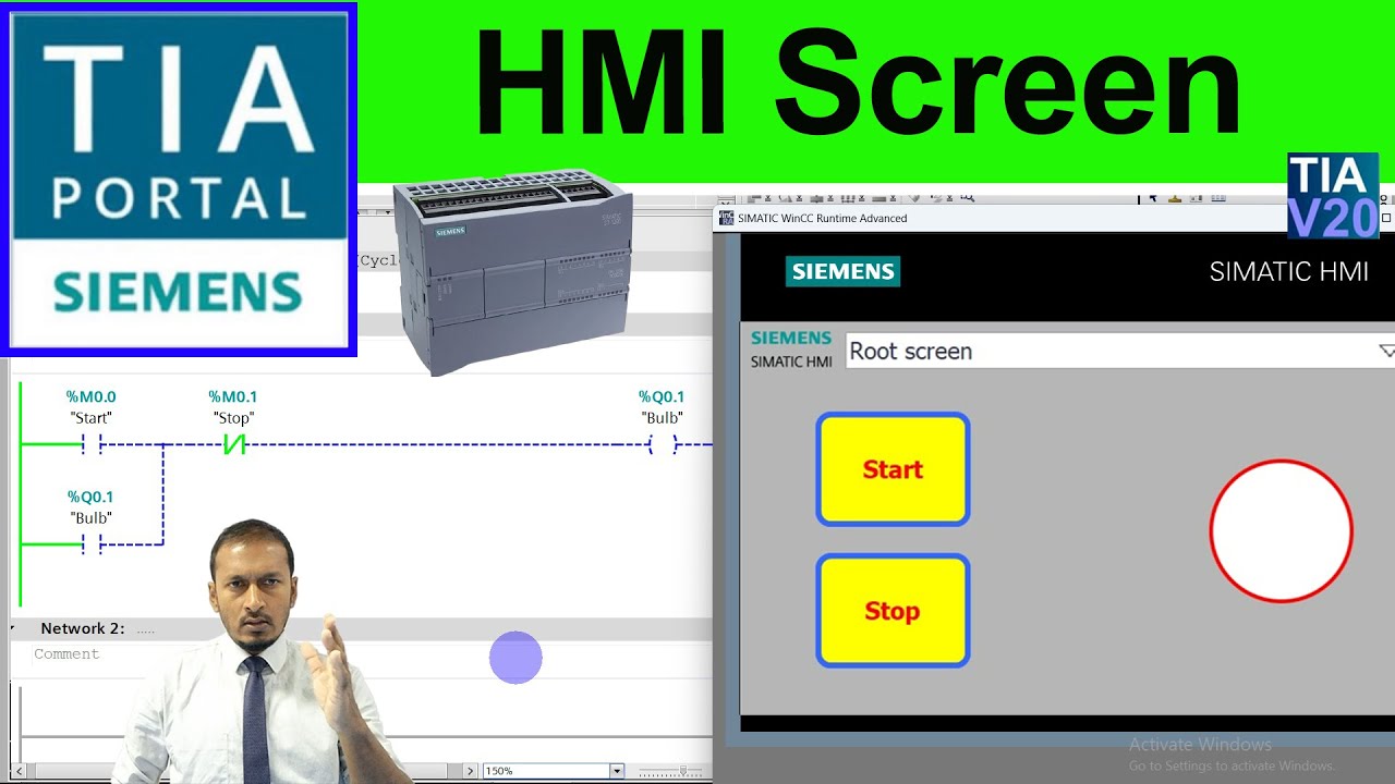 TIA Portal Tutorial: How to Create HMI Screen Step by Step complete ...