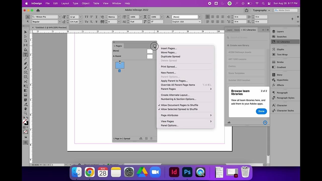 Options Fly-Out Menus in Adobe InDesign CC - YouTube