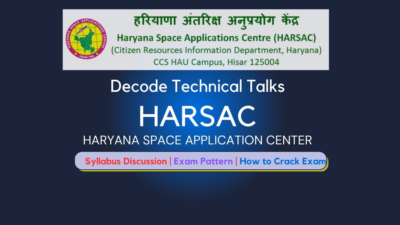 HARSAC( Haryana Space Application Center) | Syllabus Discussion and ...