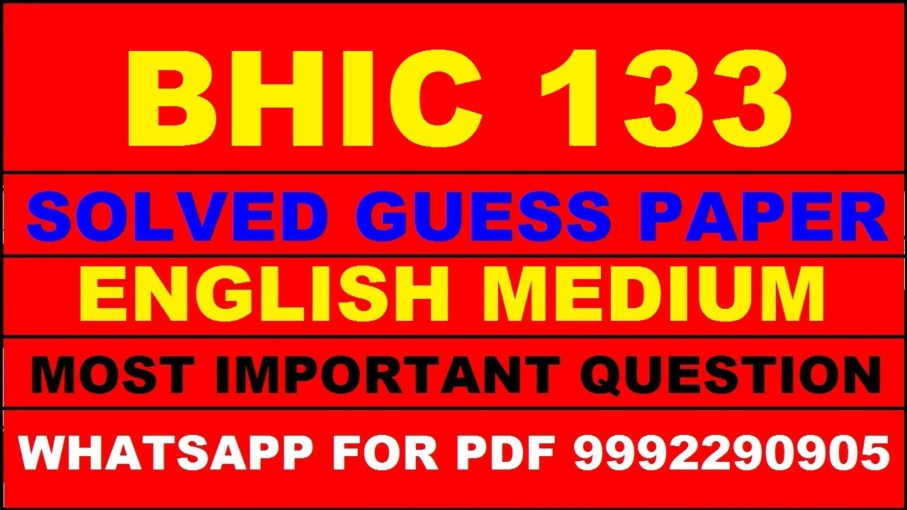 bhic 133 important questions | bhic 133 previous year question paper ...