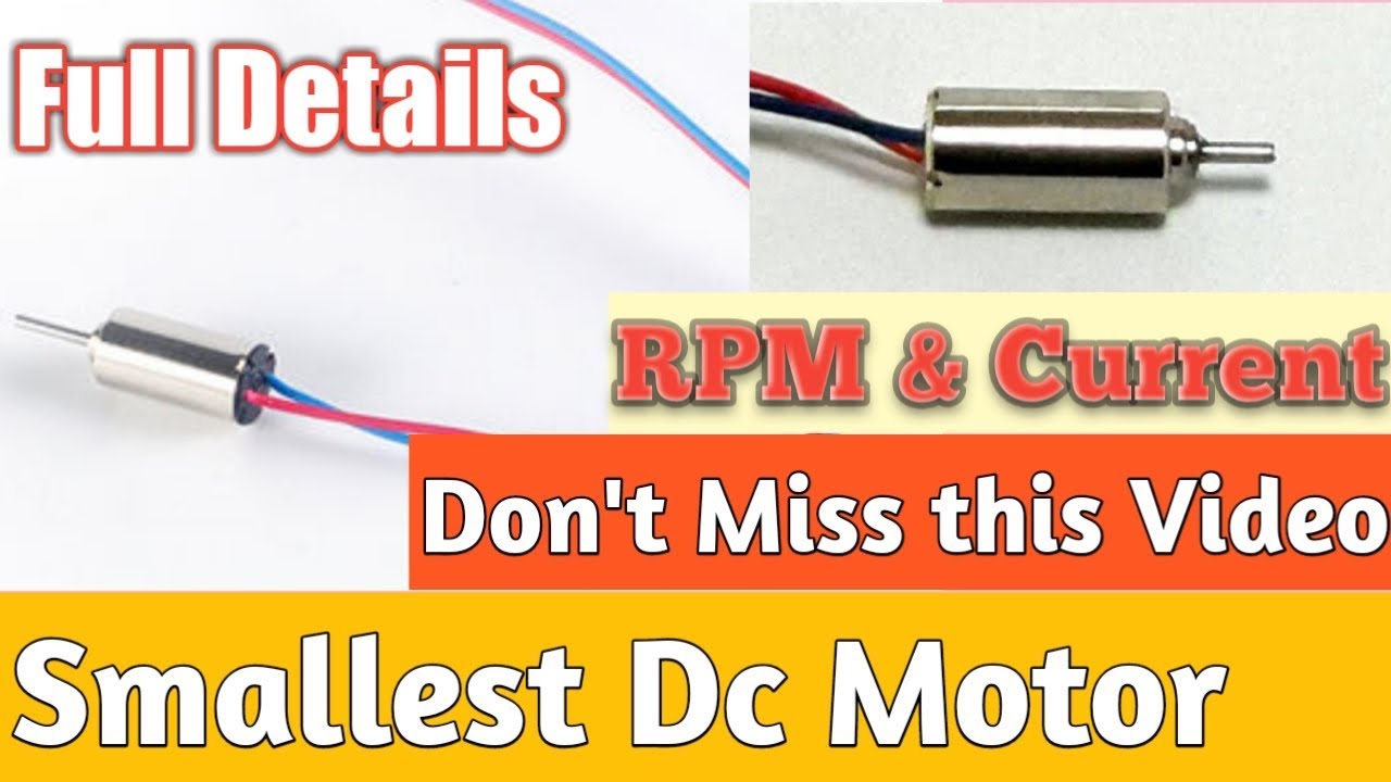 Smallest DC Motor, Mini Motor, RPM Current, Full details - YouTube