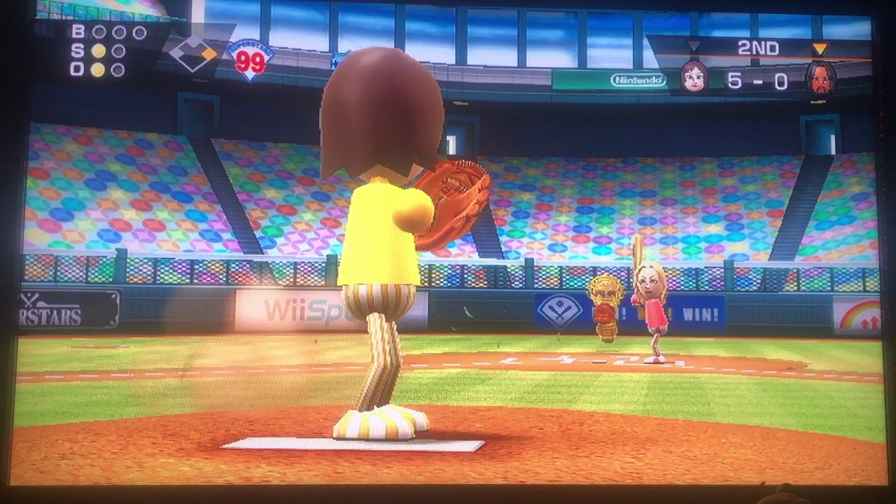 Talent From Miis In Wii Sports Baseball - YouTube