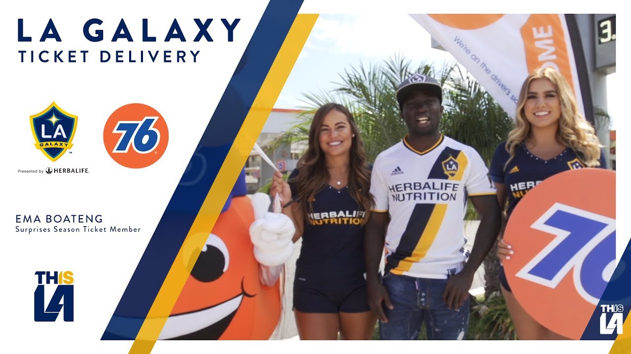 Ema Boateng visits a local season ticket member in Carson - Presented ...