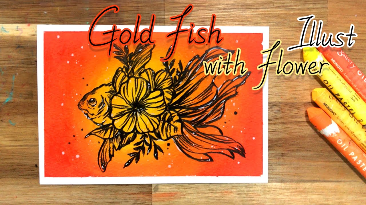 oil pastel drawing, creative drawing, flower fish, step by step - YouTube