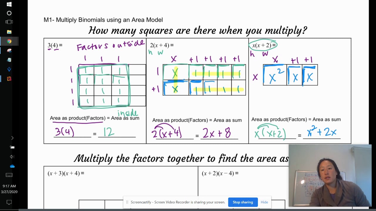 M1- Multiply Binomials with Area model - YouTube