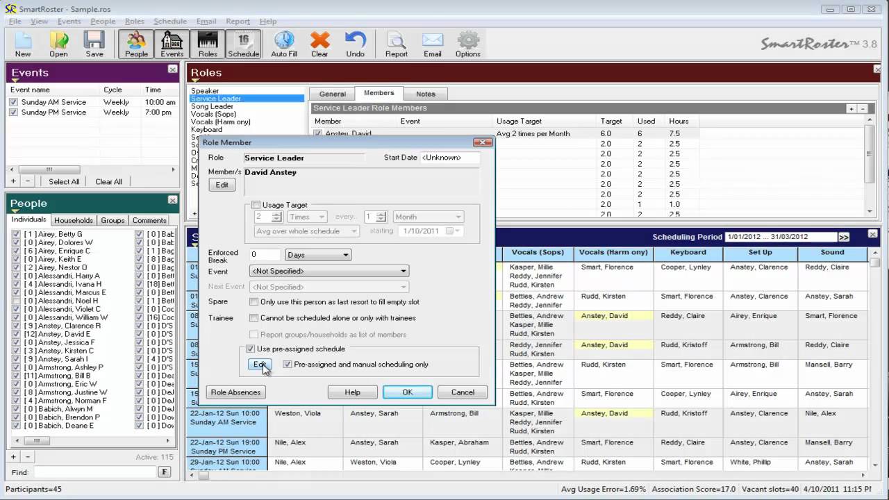 06 Smartroster tutorial: using Usage targets - YouTube