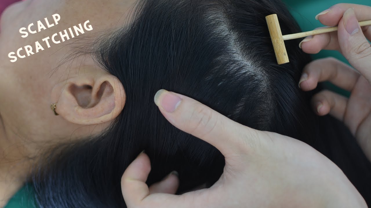 ASMR Nape Scratch With Tools & Hair Parting Real Person For Relieve ...