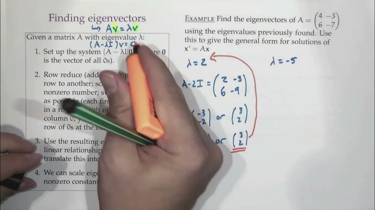 Differential Eqns. F22-19 -- Eigenvalue method (+complex eigenvalues) - YouTube