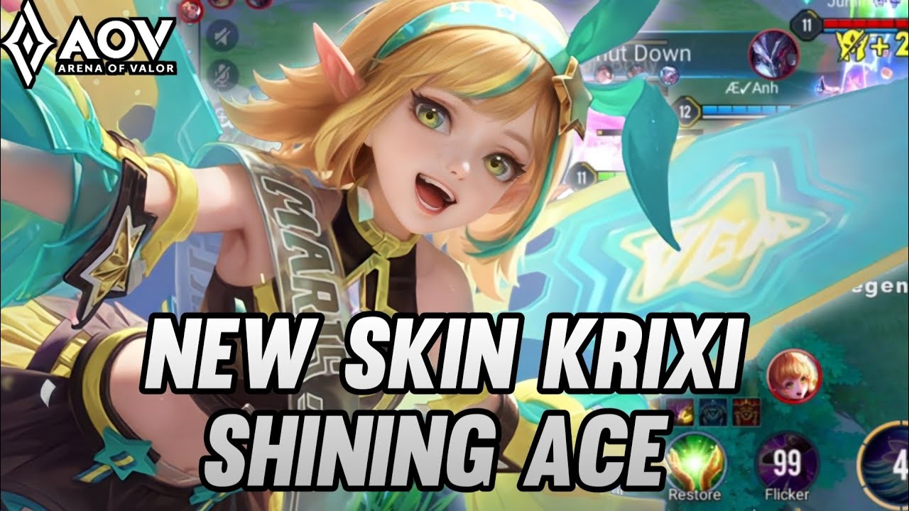 NEW SKIN KRIXI SHINING ACE GAMEPLAY - ARENA OF VALOR - YouTube