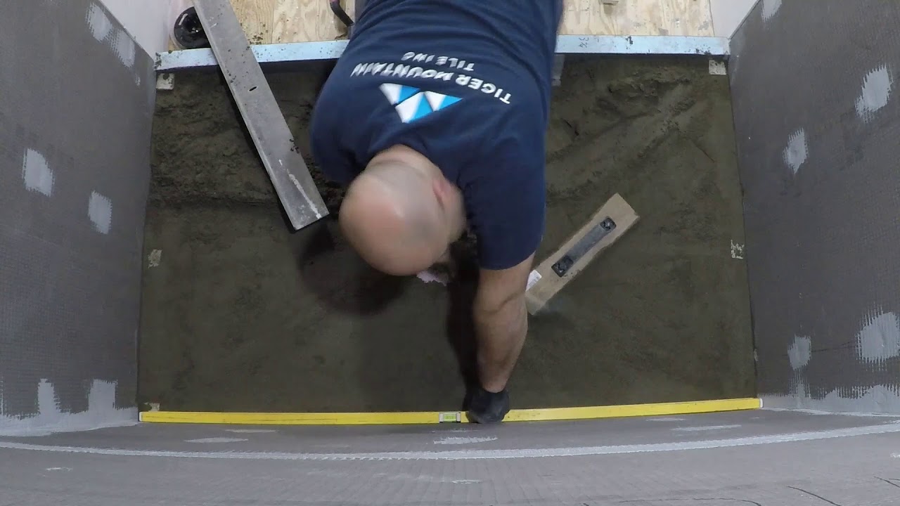 Short video about installing a mud pan shower base | Timelapse - YouTube