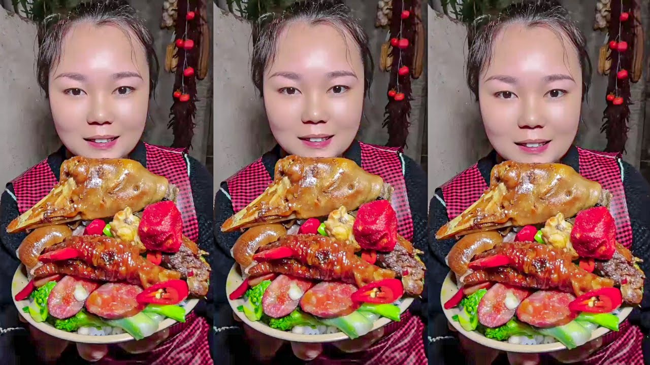 Let's Eat Show Braised Duck Head, Pork Belly, Sausages With Spicy Tofu ...