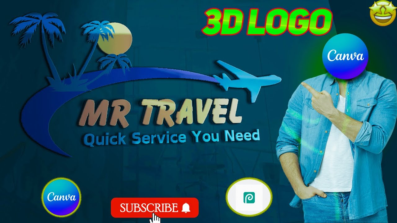 Free Travel Logo design with Canva Artwork & Photopea - YouTube