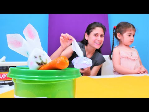 Okul öncesi etkinlik olarak ıslak mendilden tavşan yapıyoruz! Çocuklar için eğitici video