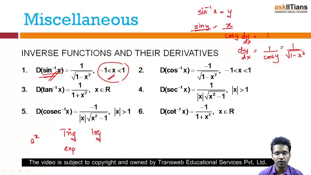 Miscellaneous Differentiation Concepts | Mathematics | Class 12 | IIT ...