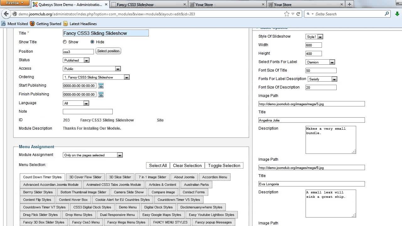 Fancy CSS3 Slideshow Opencart Module - YouTube