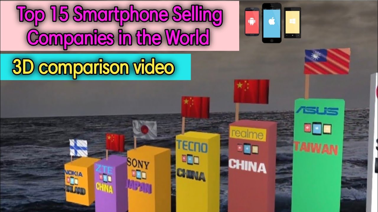 Top 15 smartphone brands in the world 👍👍 3d comparison video - YouTube