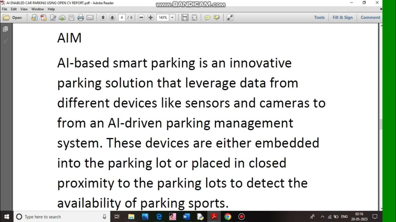 IBM project title AI enable car parking using open CV - YouTube