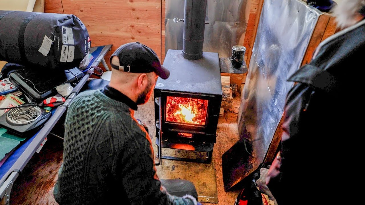 TINY CABIN with DRAGON STOVE. Prepped for -50° - YouTube