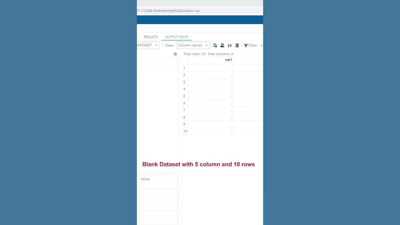 How to create a blank dataset with 5 columns and 10 rows in SAS? #SASInterview #shorts - YouTube