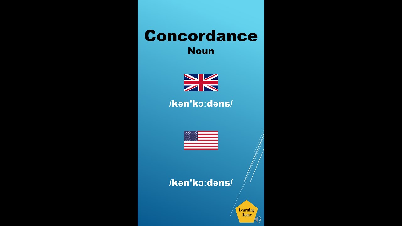 Concordance meaning pronunciation and synonyms #Shorts - YouTube