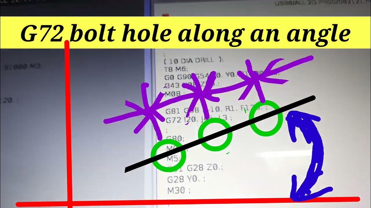 vmc 2d programming || g72 bolt hole along an angle || cnc programming ...