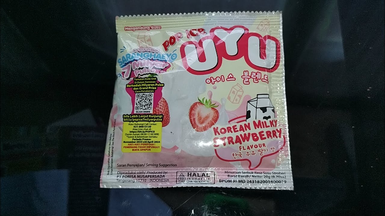 Review Produk #2559 : Pop Ice Uyu Korean Milky Strawberry - YouTube